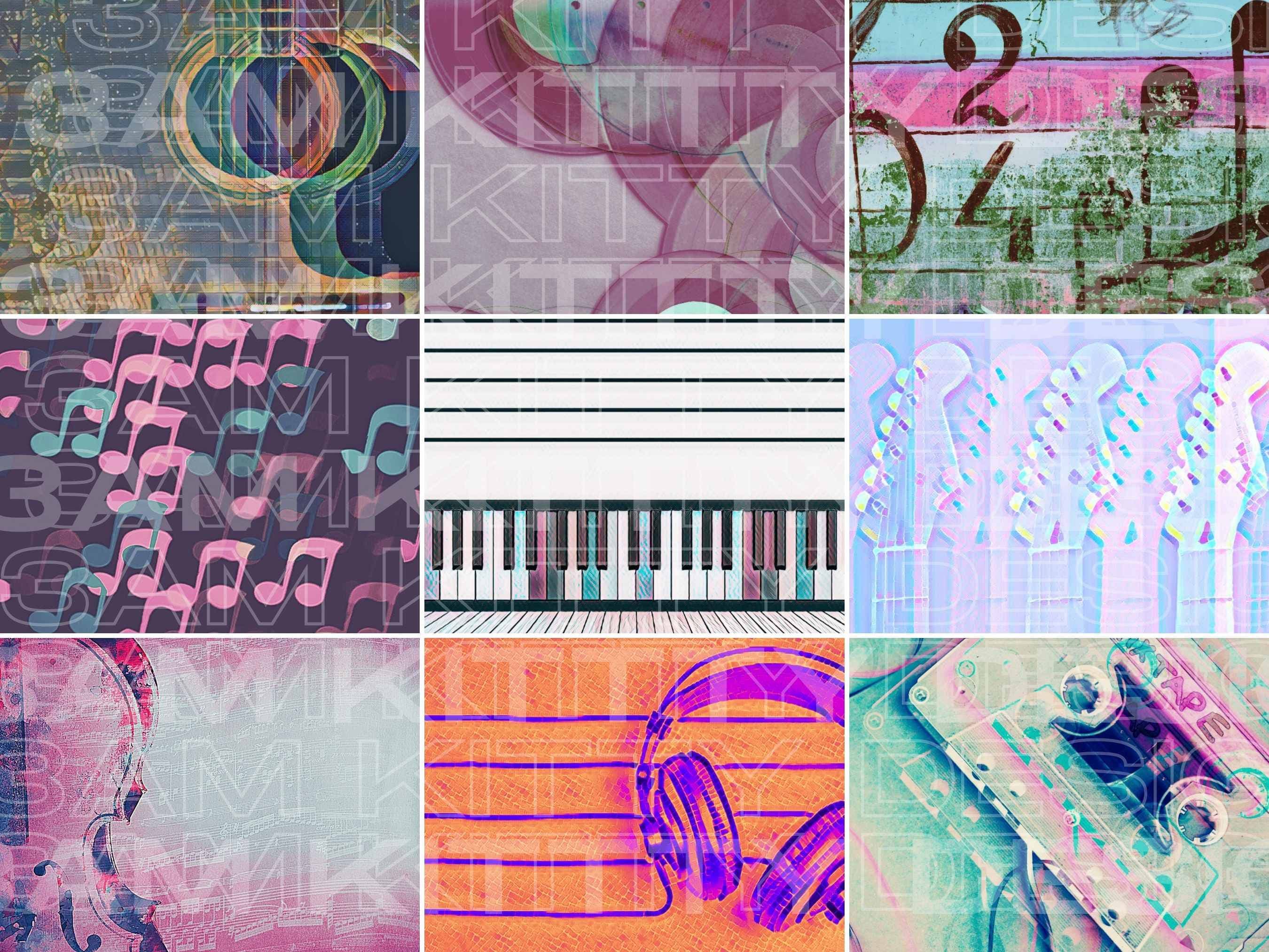 Music Pattern Digital Printable Paper Pack,scrapbook Papers Musical ...