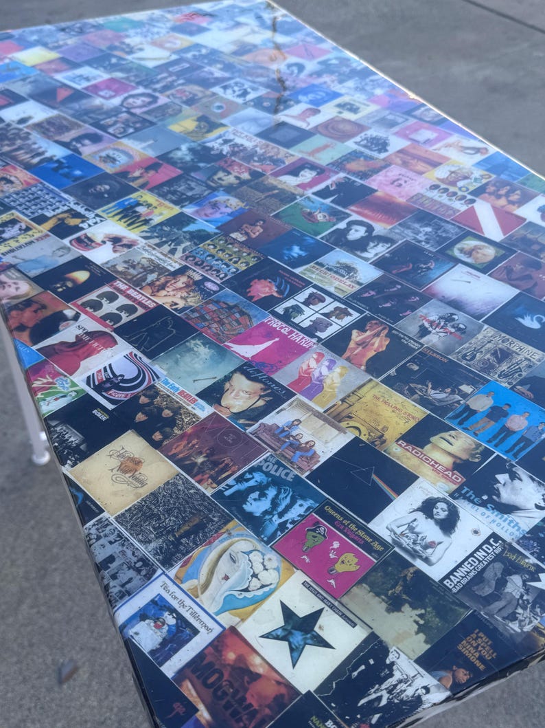 Record Album Cover Epoxy Resin Table | Retro Music Decor - Etsy