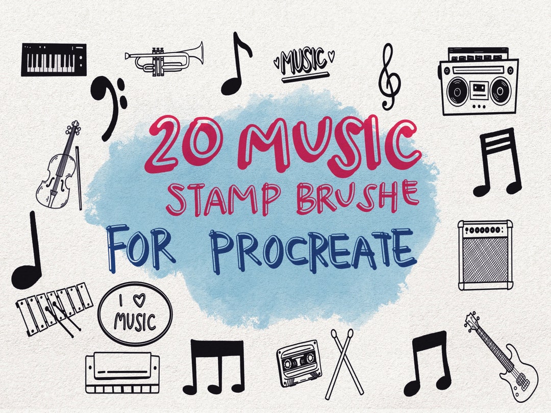 Music Theme Procreate Stamp Brushes Procreate Brush Pack - Etsy