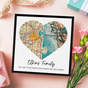 Personalized Long Distance Family Map on Premium Canvas, Birthday Gifts ...
