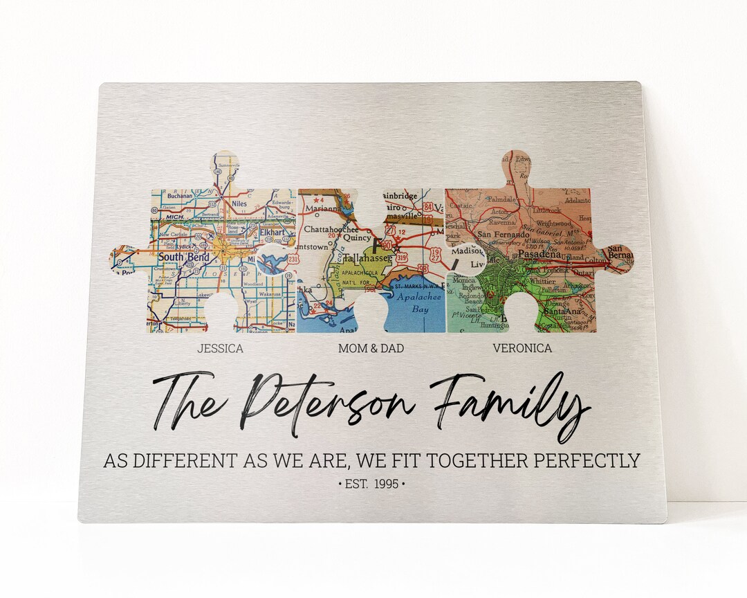 Personalized Family Map Puzzle: Long Distance Unity Gift - Etsy