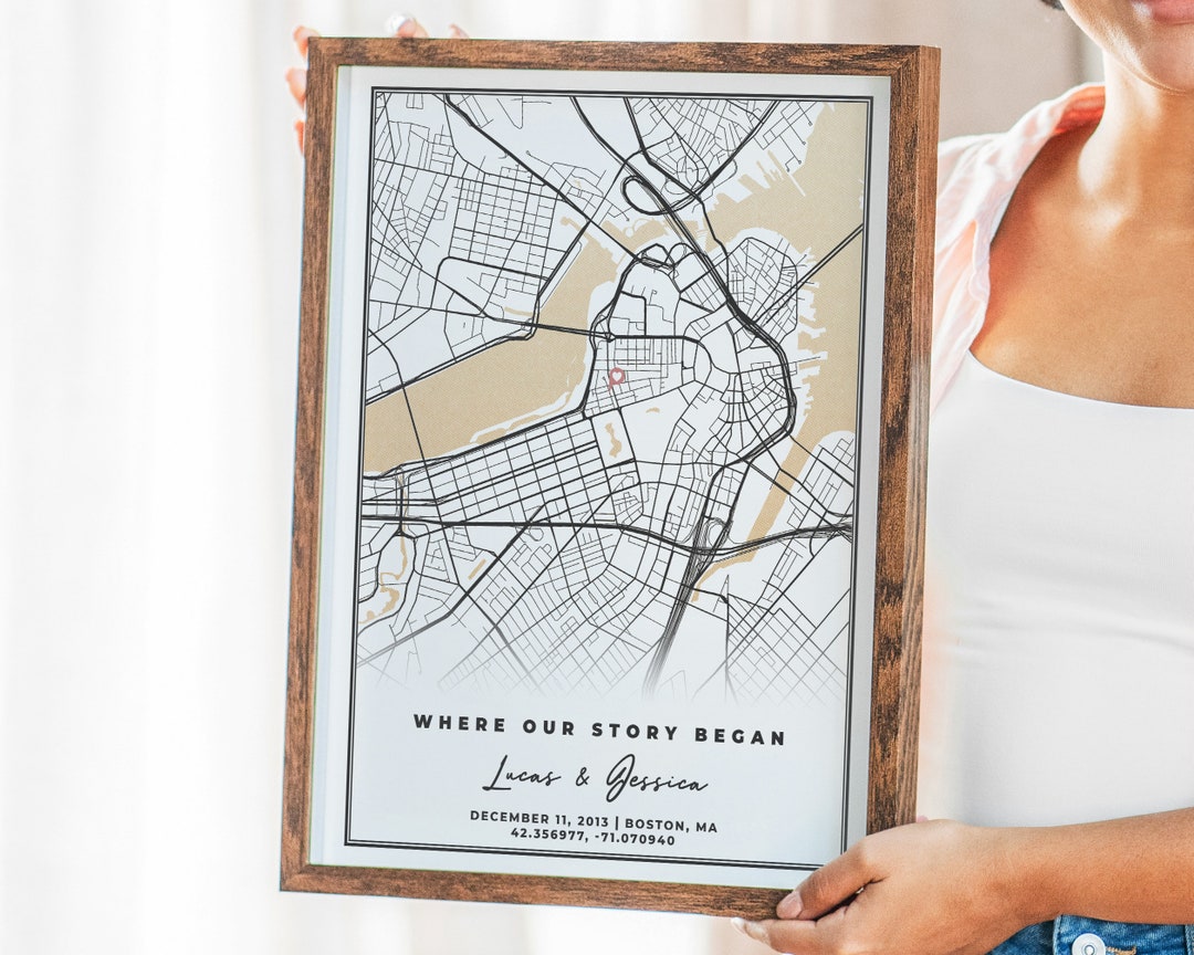 Where We Met Map, Where It All Began, Custom City Map, Engagement Map ...