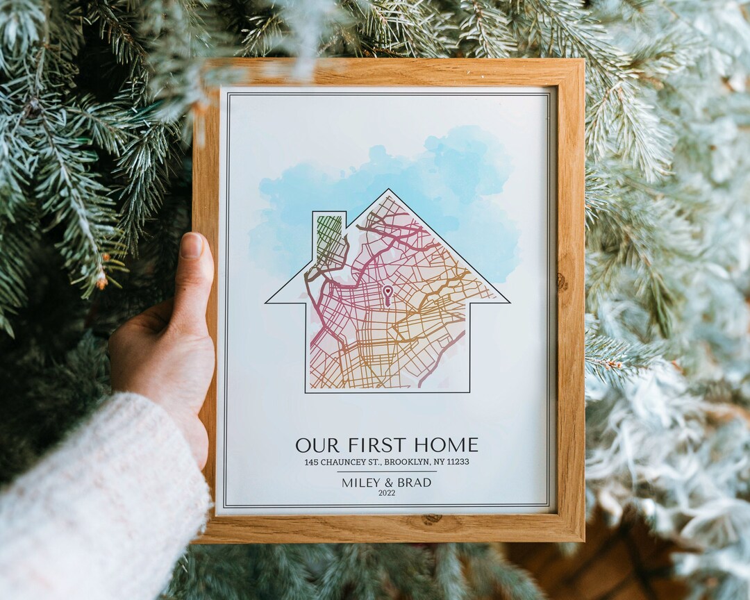 Our First Home Map, New Home Gift, New House Map, Housewarming Gift for ...