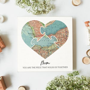 Personalized Long Distance Family Map on Premium Canvas, Birthday Gifts ...