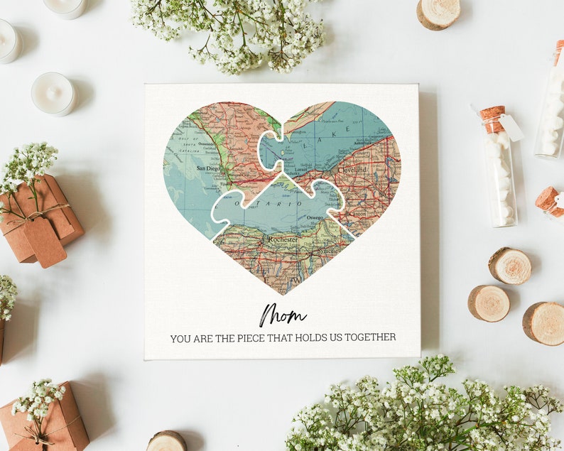 Personalized Long Distance Family Map on Premium Canvas - Etsy