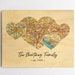 Personalized Long Distance Family Maps on Wood: 3-5 Locations, Custom ...