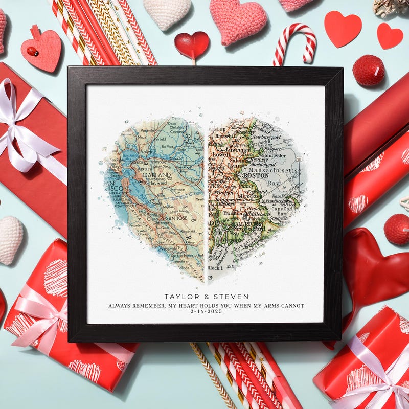 Heart Shaped Map - Etsy