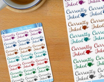 Fountain Pen Sticker Sheet 2 Sizes Available - Etsy