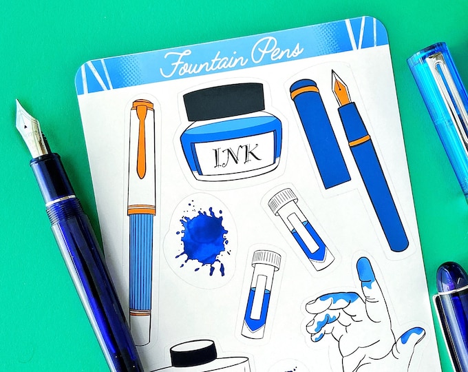 Fountain Pen Stickers (single Piece) - Etsy