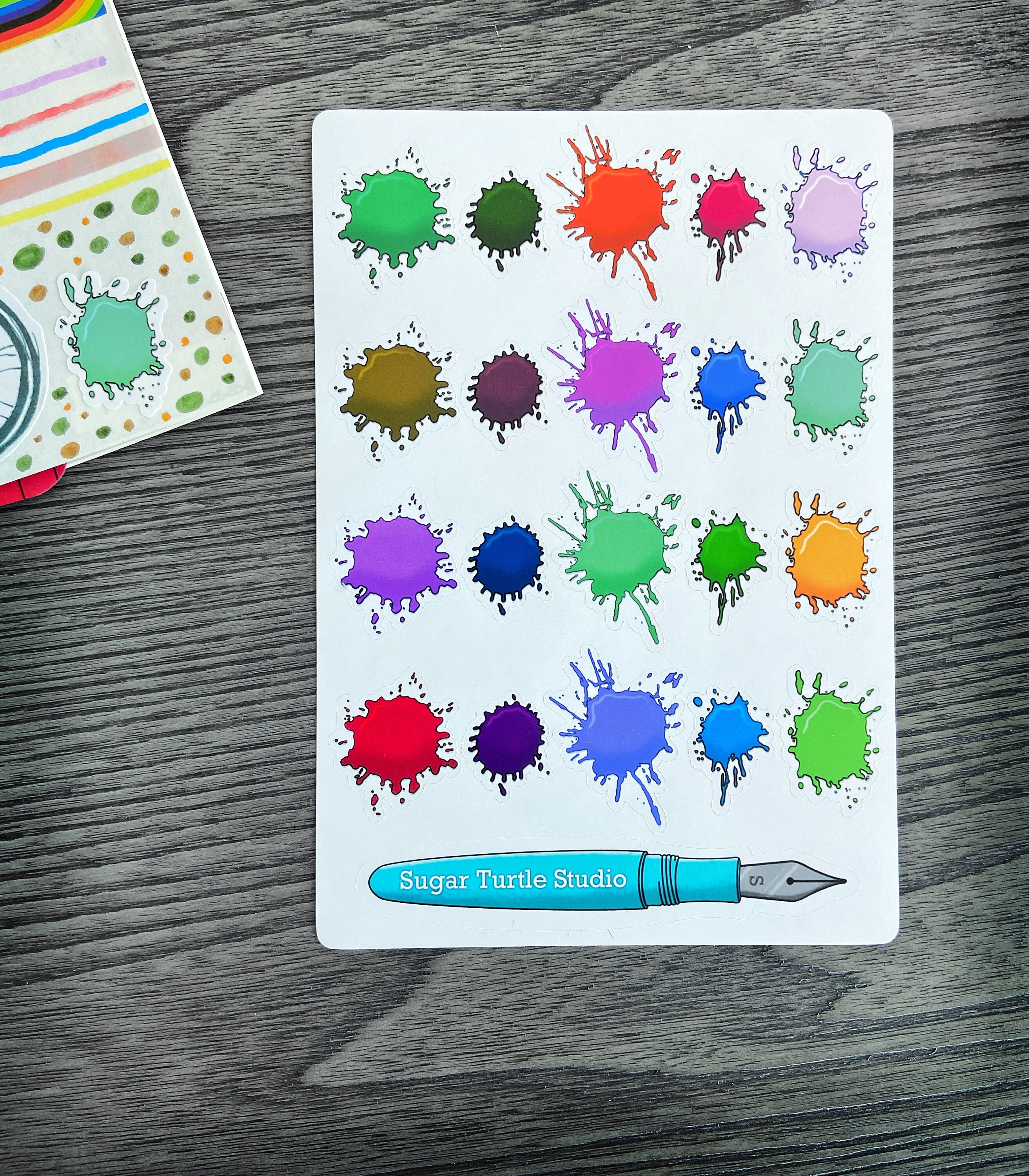 Ink Splatter Stickers - Fountain Pen Ink - Paint Splotch Stickers - Etsy