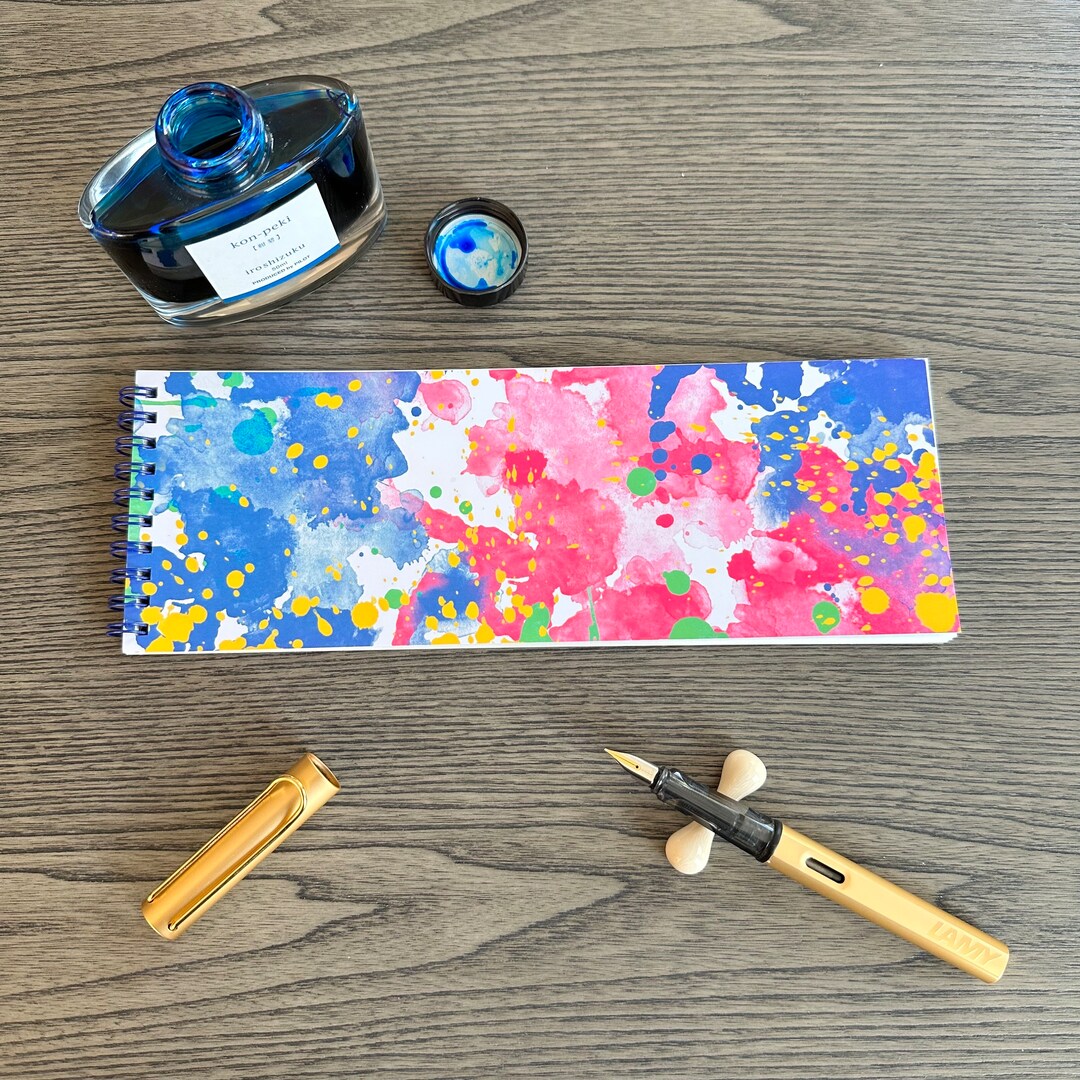 Ink Splatter Notebook - Half B5 - Fountain Pen Friendly Japanese Paper ...