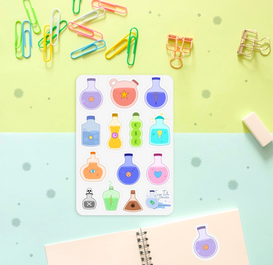 Magic Potion Sticker Sheet! Cute Potion Bottle Stickers - Etsy