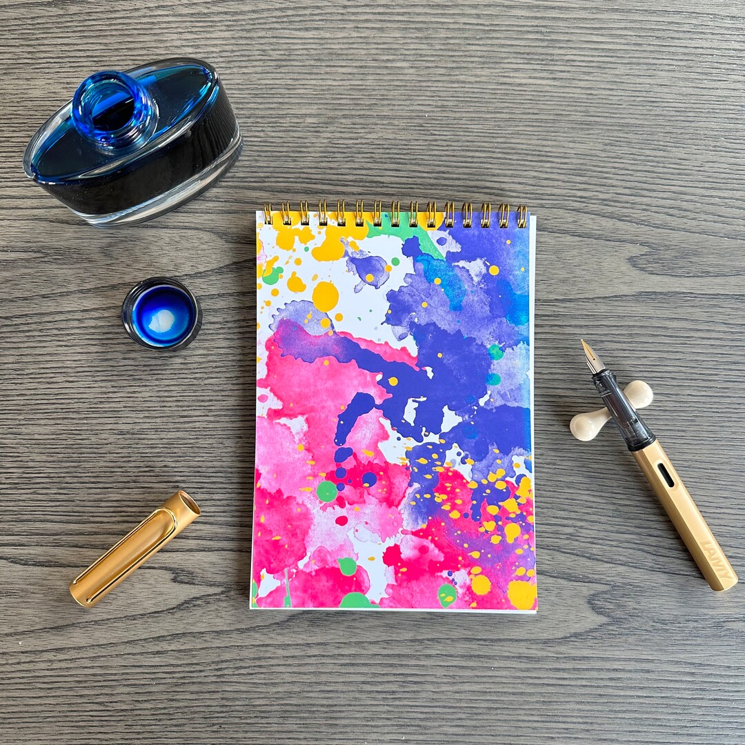 Ink Splatter Notebook - B6 - Fountain Pen Friendly Japanese Paper! - Etsy