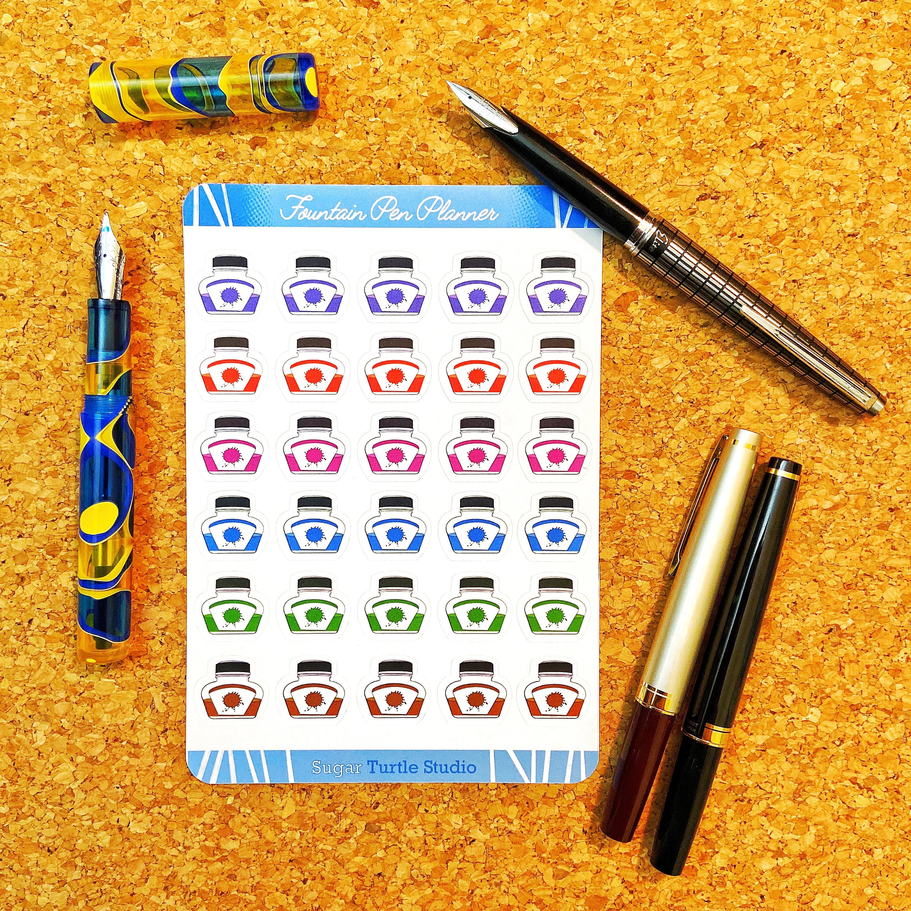 Fountain Pen Ink Bottle Planner Stickers small - Etsy