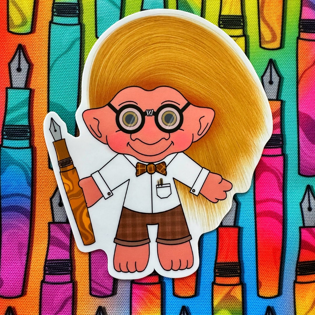 Pen Nerd Troll Vinyl Sticker - Cute 90s Nostalgia Fountain Pen Sticker ...