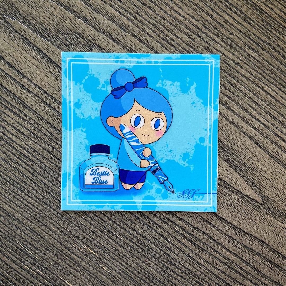 Bestie Blue - Fountain Pen Vinyl Sticker - Etsy