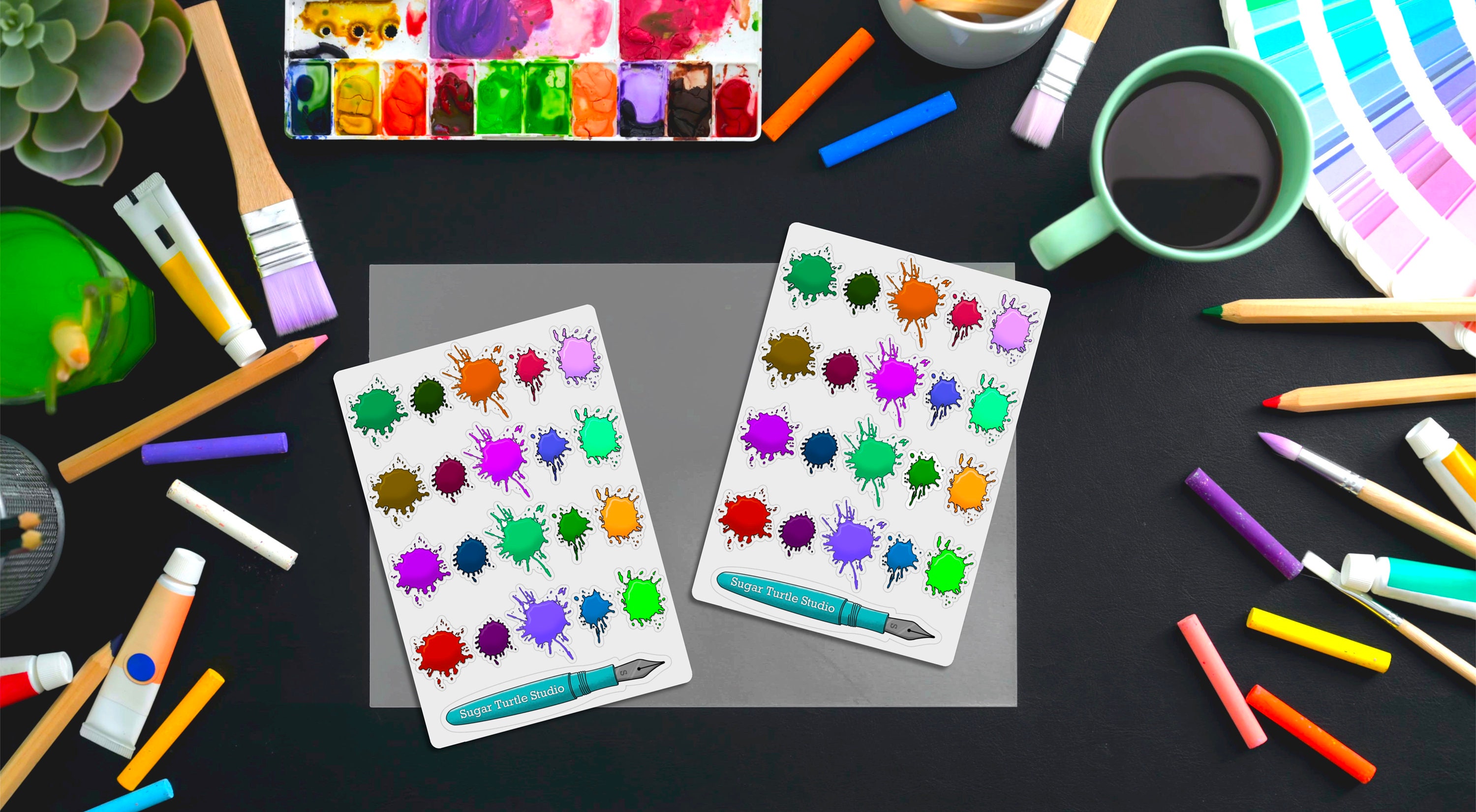 Ink Splatter Stickers - Fountain Pen Ink - Paint Splotch Stickers - Etsy