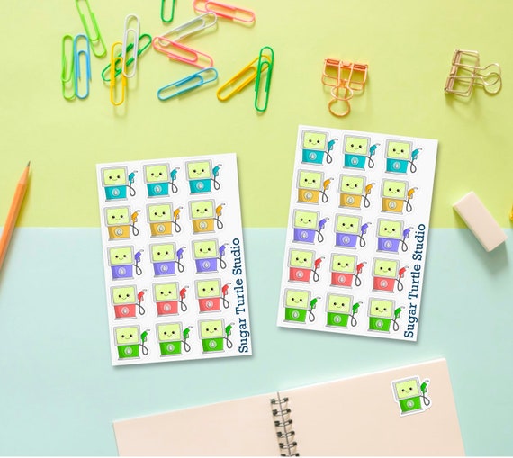 Fill 'er Up Cute Kawaii Petrol Planner Stickers Gas | Etsy