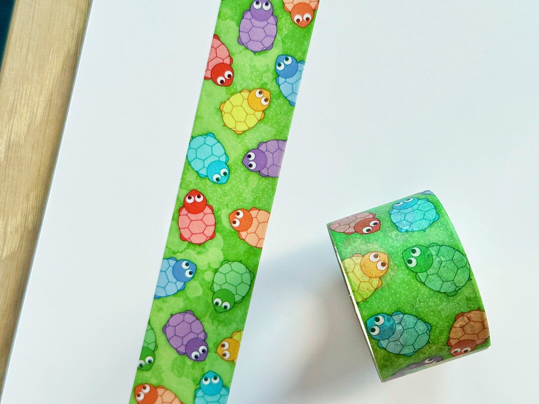 Candy Turtle Washi Tape - Cute Rainbow Turtles - 25mm X 10m Full Roll ...