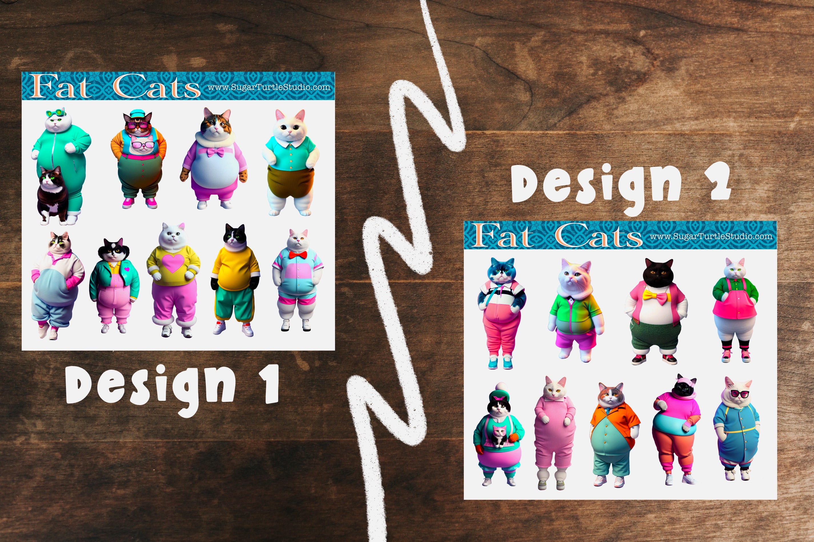 Fat Cat Sticker Sheet - 2 Designs Available - Etsy
