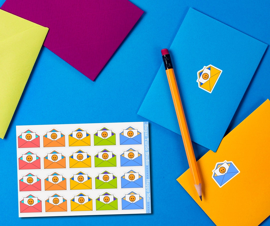 Happy Mail! Cute Pen Pal Letter Writing Planner Stickers - Envelope ...