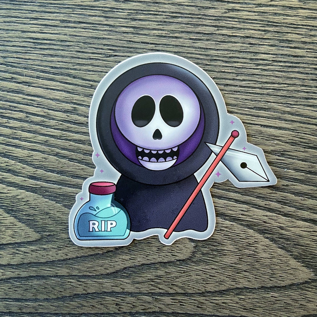Fountain Pen Vinyl Sticker - Grim Reaper - Etsy
