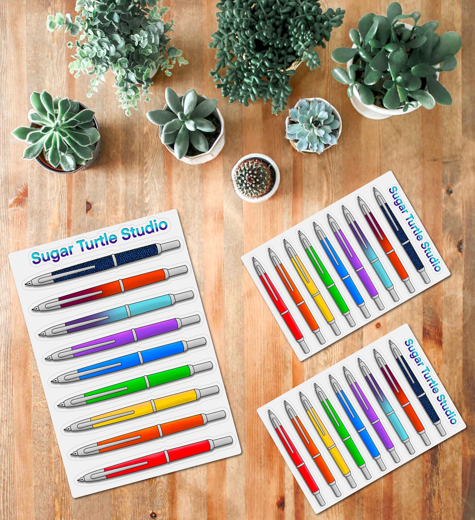 Fountain Pen Sticker Sheet 2 Sizes Available - Etsy