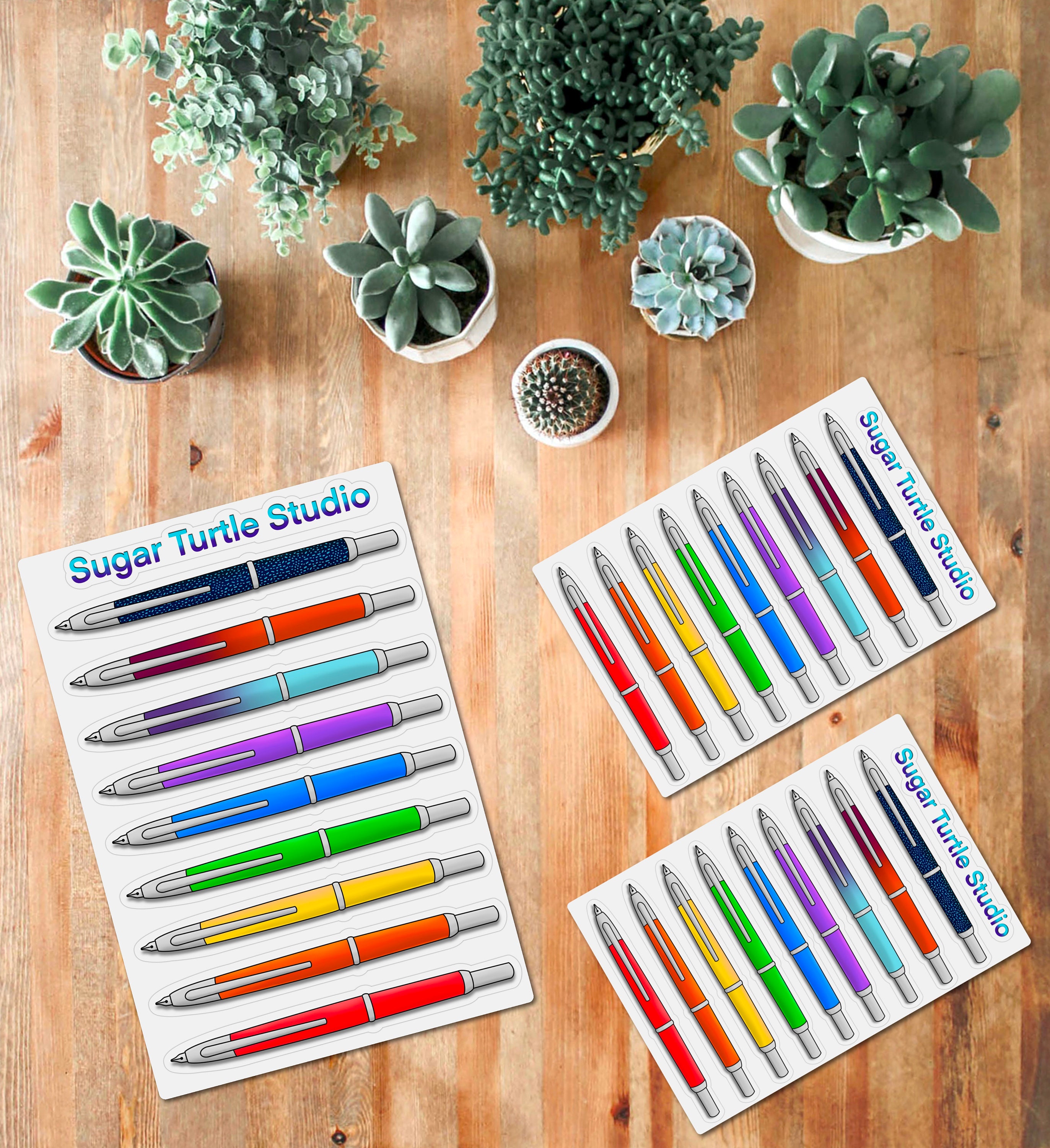 Fountain Pen Sticker Sheet 2 Sizes Available - Etsy