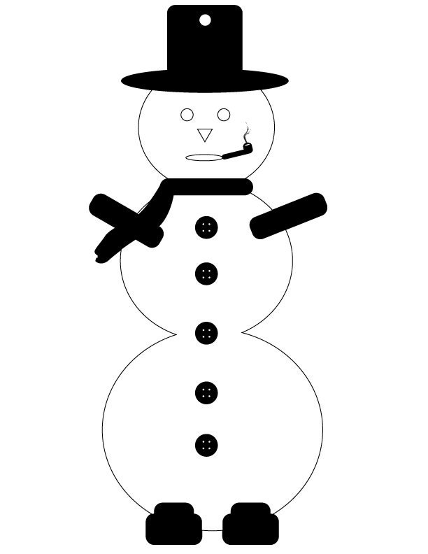 Christmas Snowman Glowforge Laser Cutout Adobe Illustrator Vector File ...