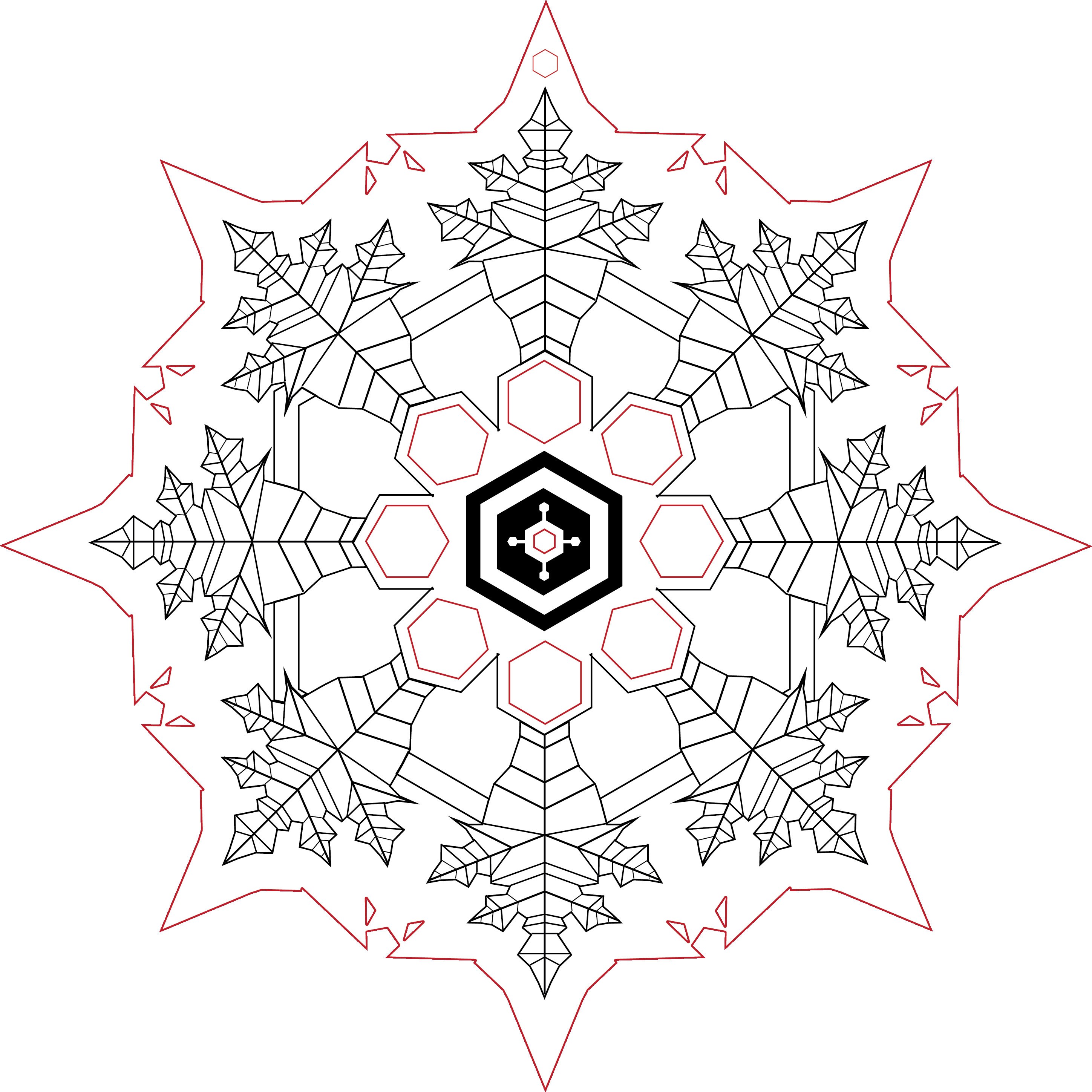 Glowforge Laser Snowflake Cutout Template 10inx10in Adobe Illustrator ...