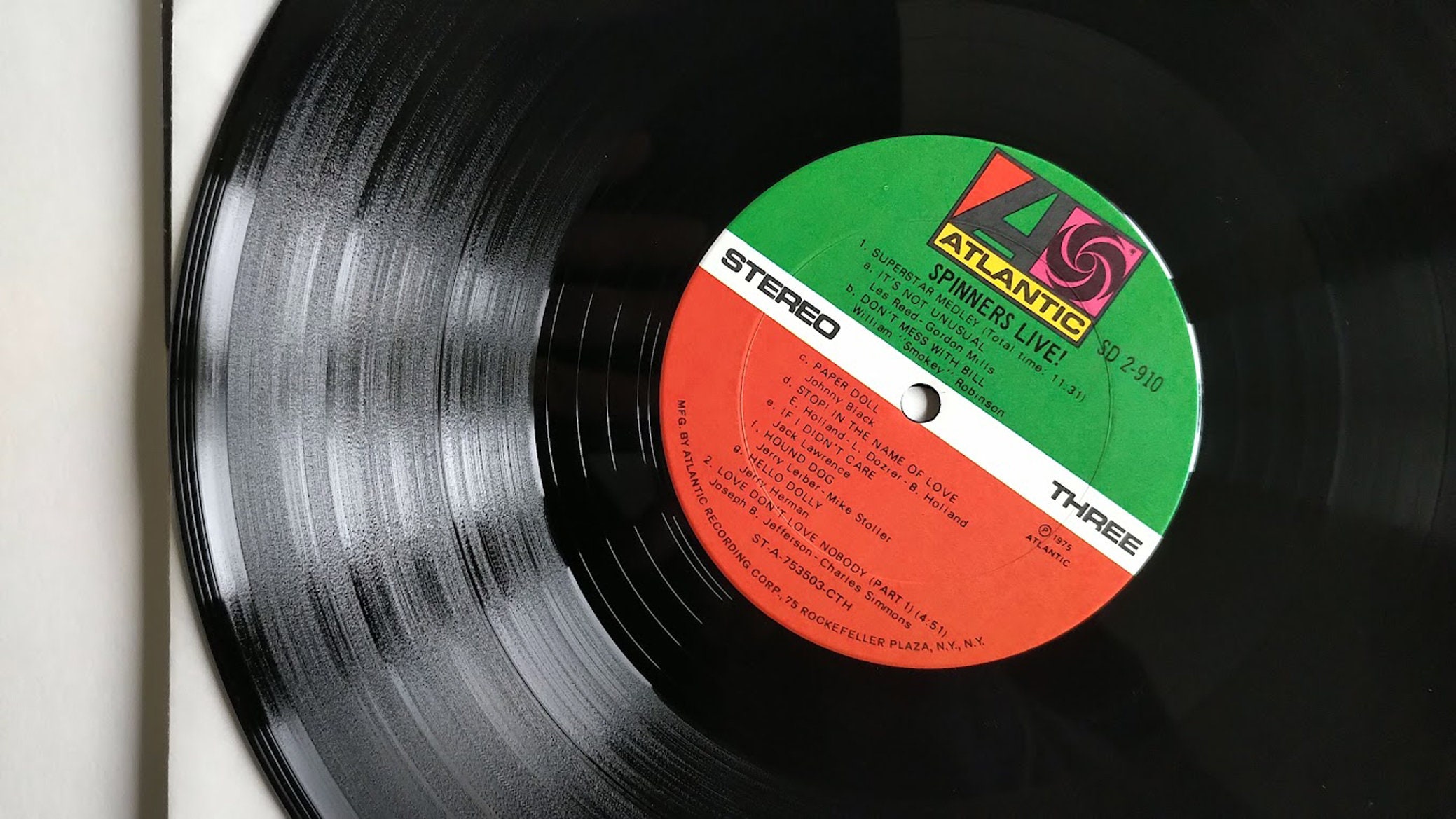 Spinners Spinners Live / Vinyl LP X 2/ original 1975 Atlantic Records ...