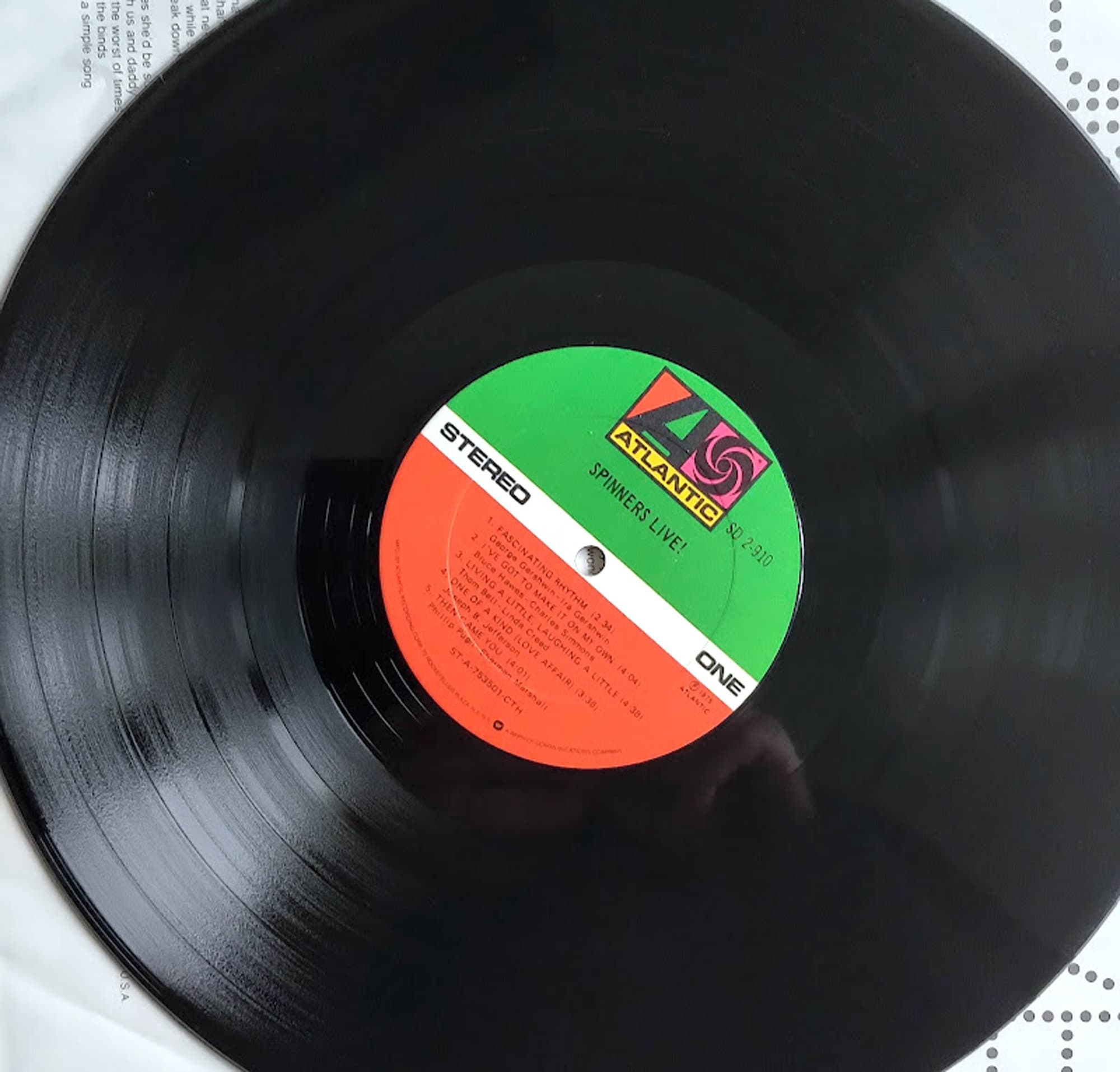 Spinners Spinners Live / Vinyl LP X 2/ original 1975 Atlantic Records ...
