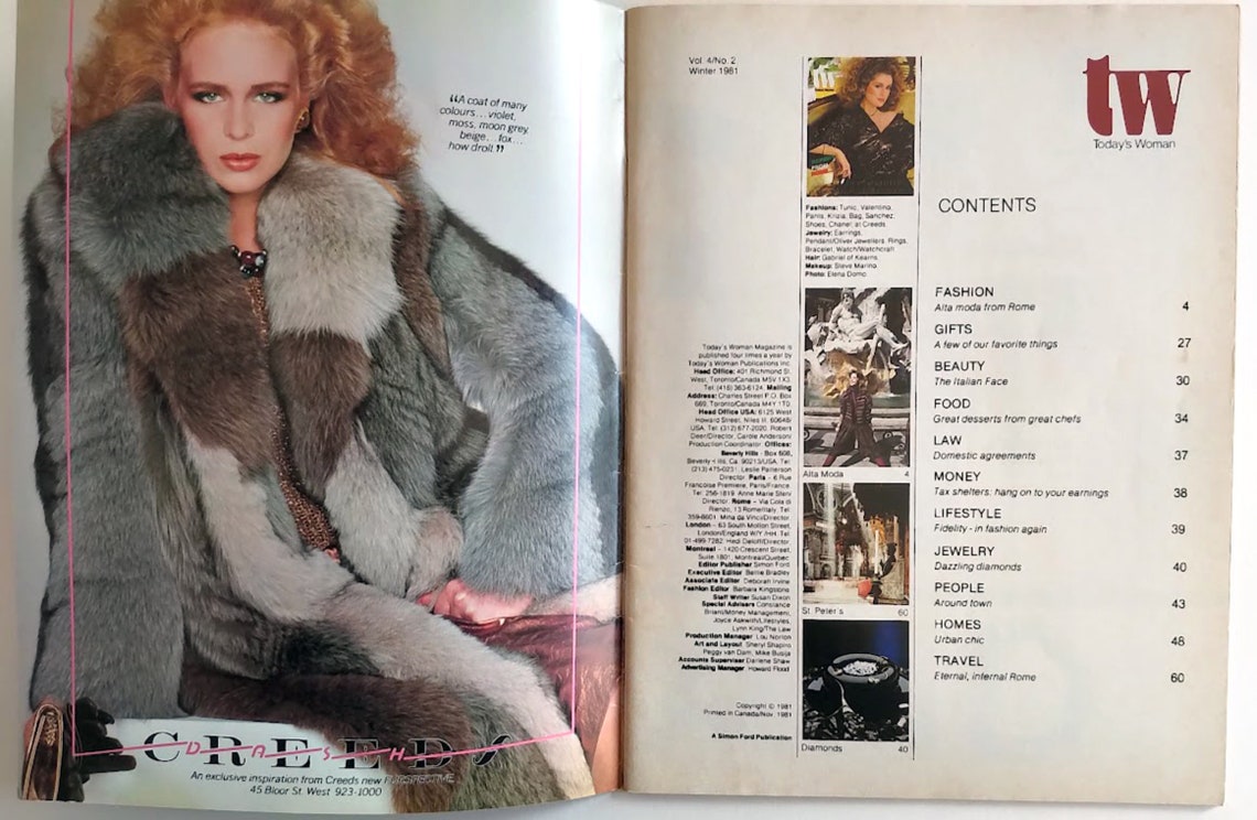 Today's Woman - Winter 1981 - Canada's Fashion Lifestyle Magazine/ Alta ...