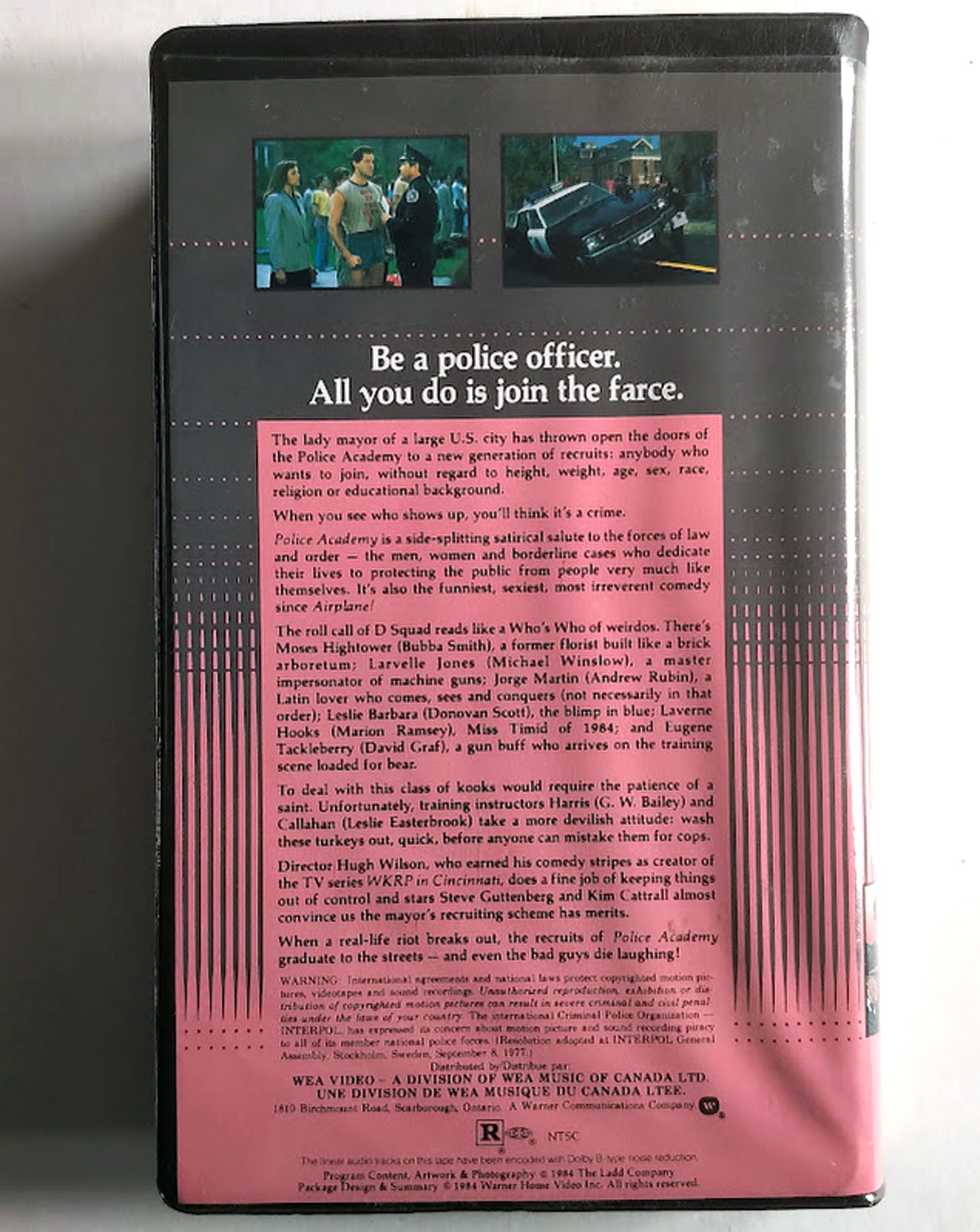 Very RARE Police Academy 1984 LARGE Black Clamshel Case/ betamax Tape ...