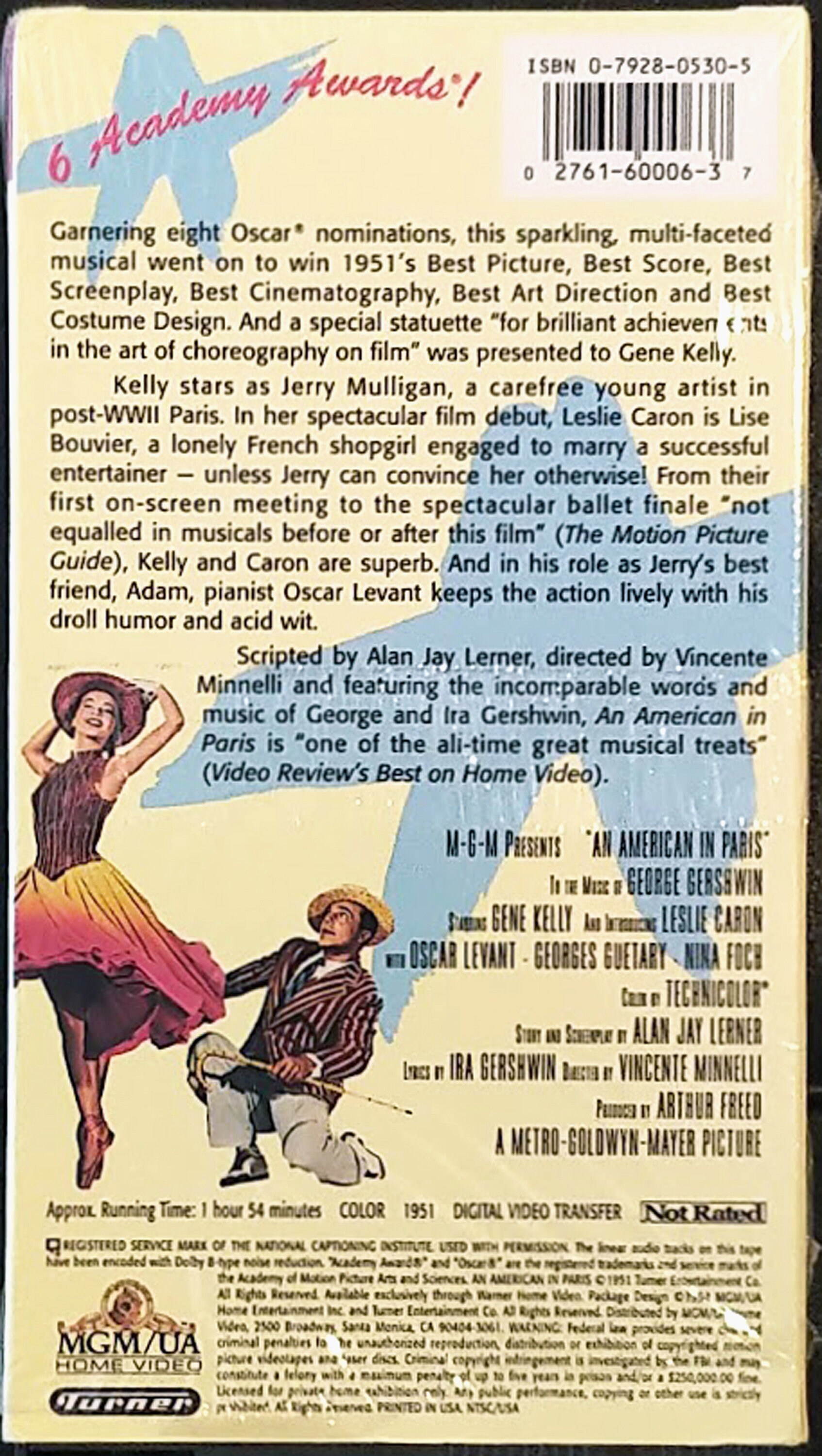 An American in Paris (1951) - MGM Musicals VHS (1995) / Digital Video ...