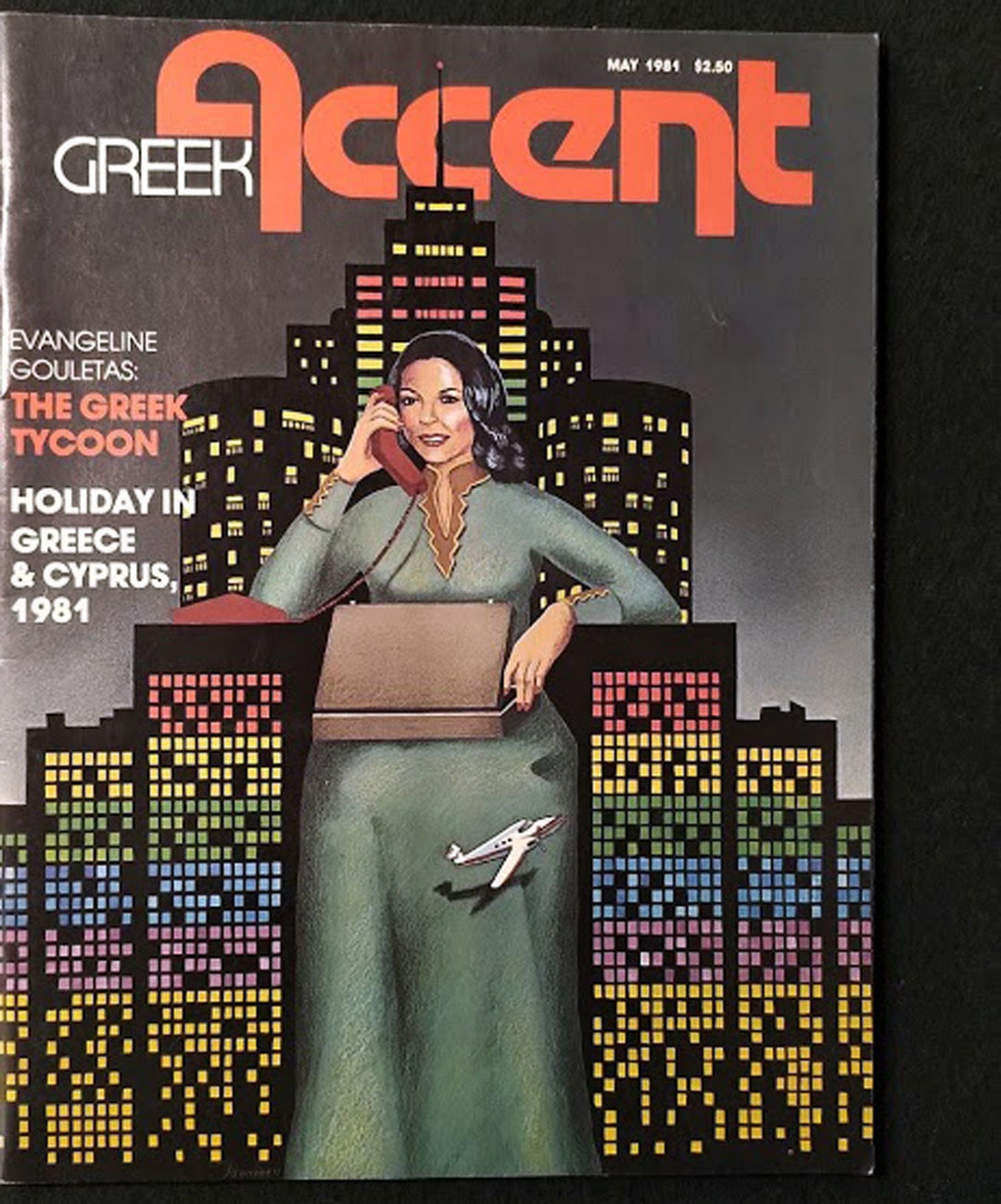 V. RARE - 1981 Greek ACCENT Magazine Vol. I No. 10 *cover: Evangeline ...