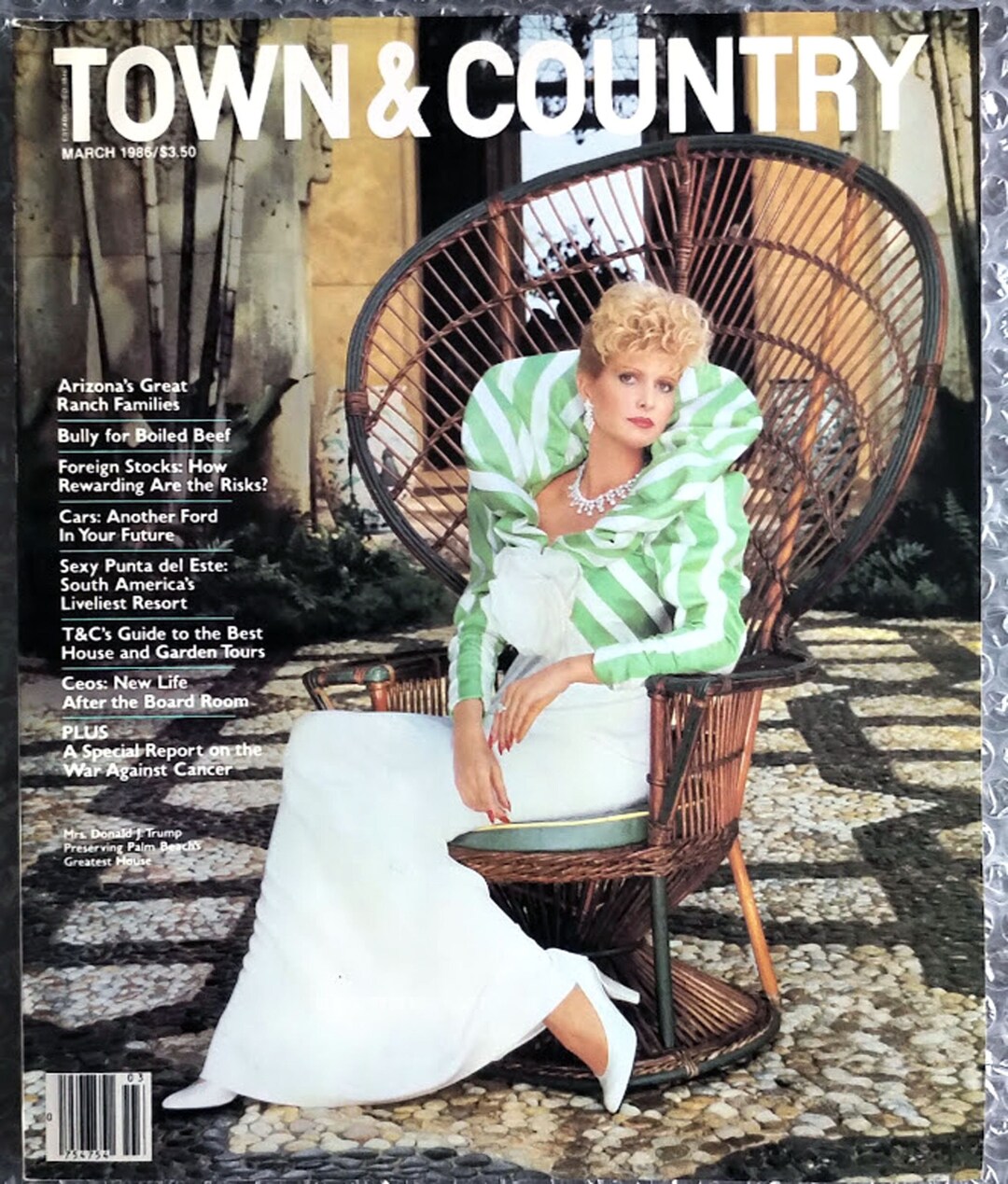 V. RARE 1986 Town & Country Magazine March/ ORIGINAL / - Etsy