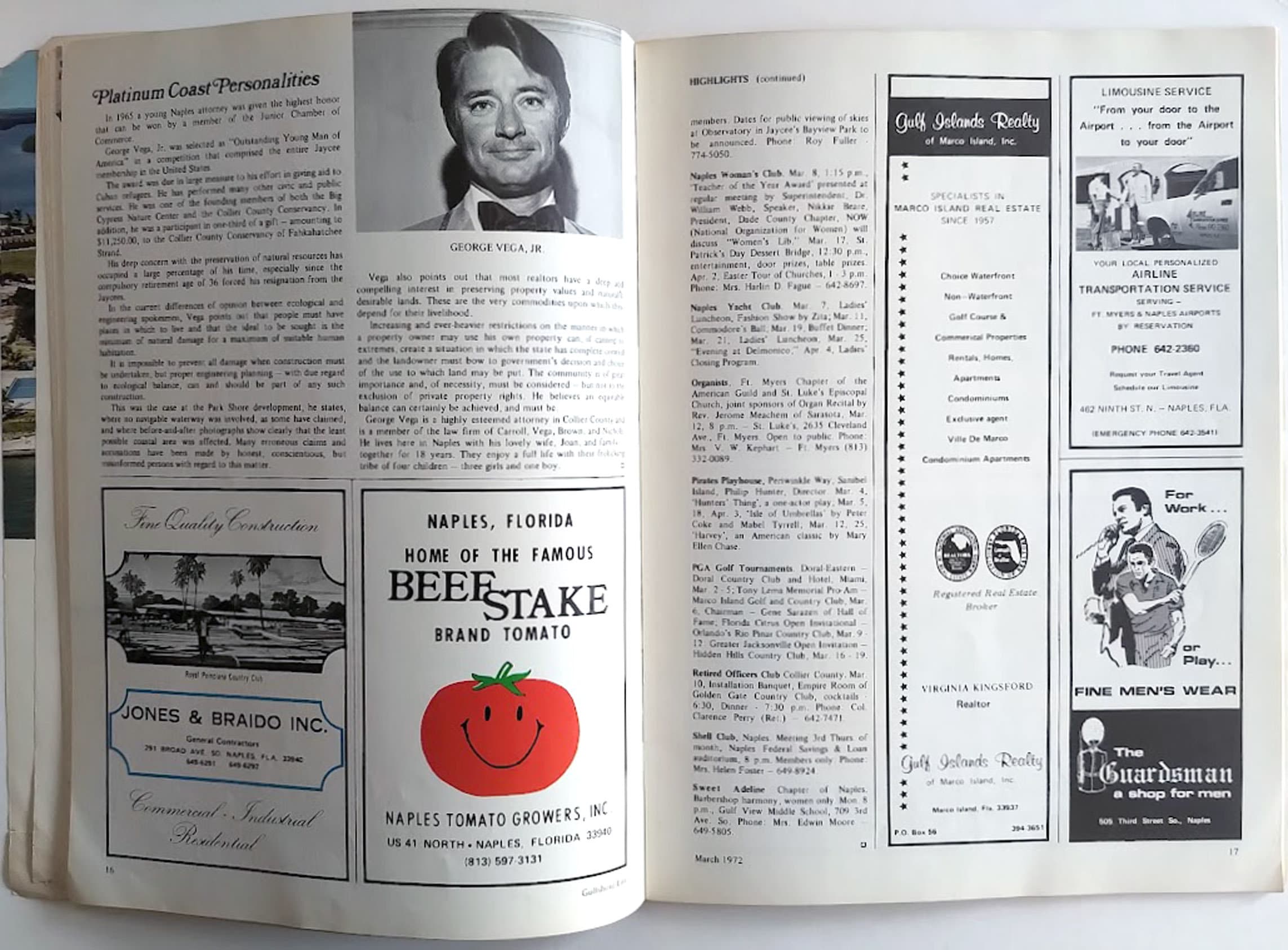 V. RARE* 1972 Gulfshore Life Magazine - March Vol. 3 No. 3/ **ORIGINAL ...