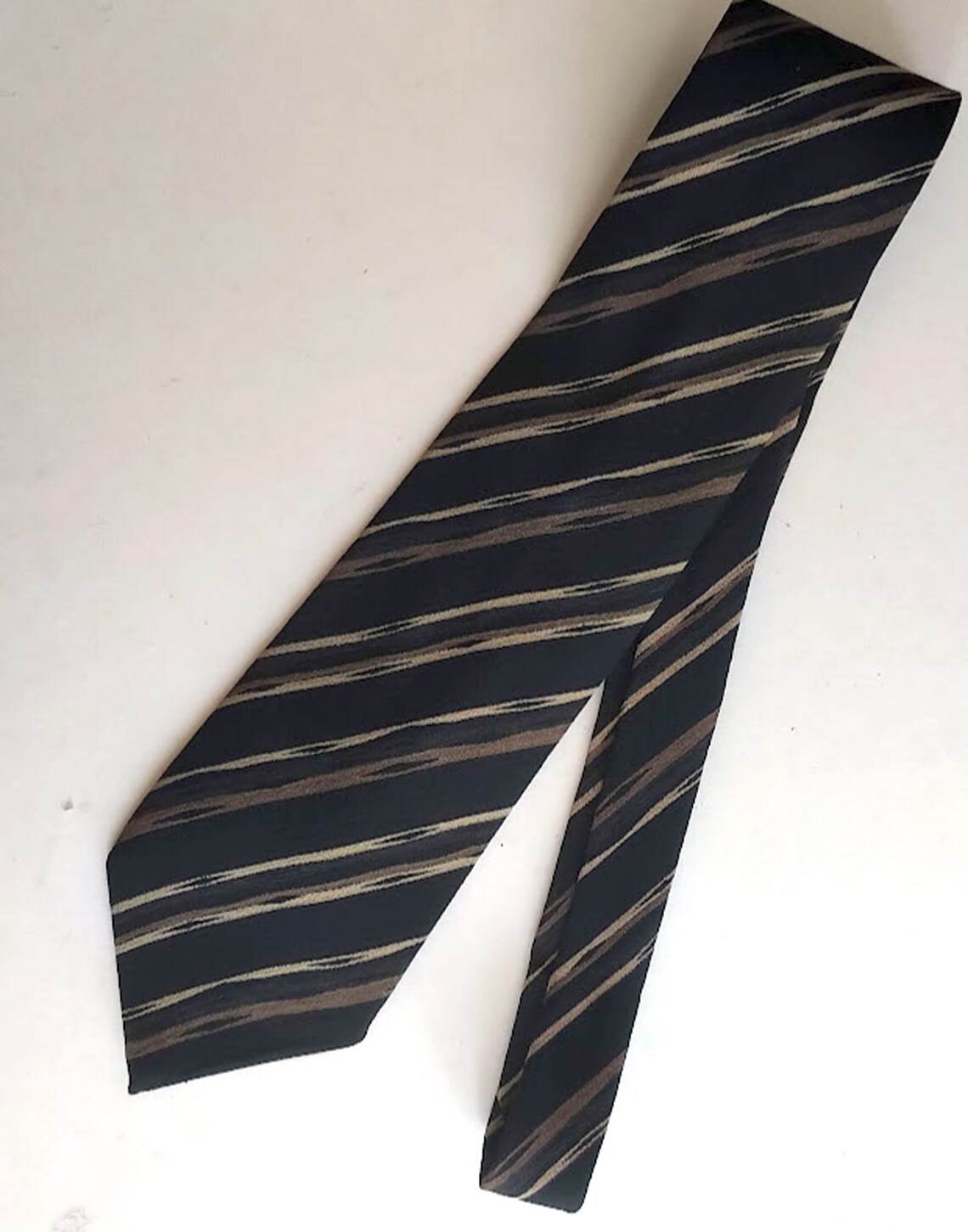 Vintage Hugo Boss Silk Necktie / Made in Italy / Black W/ Irregular ...