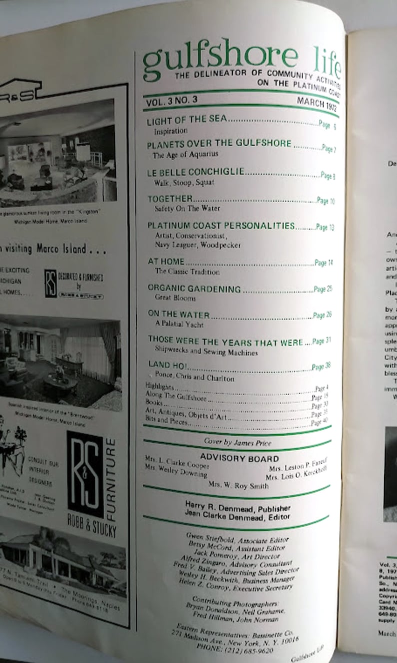 V. RARE* 1972 Gulfshore Life Magazine - March Vol. 3 No. 3/ **ORIGINAL ...