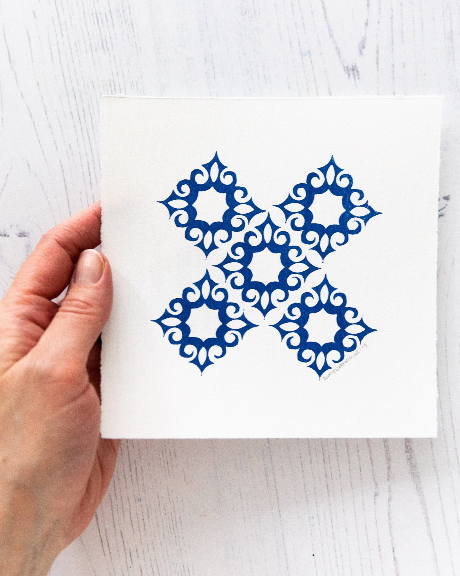 Geometric Original Block Mini-print Hand Carved Stamp Blue - Etsy
