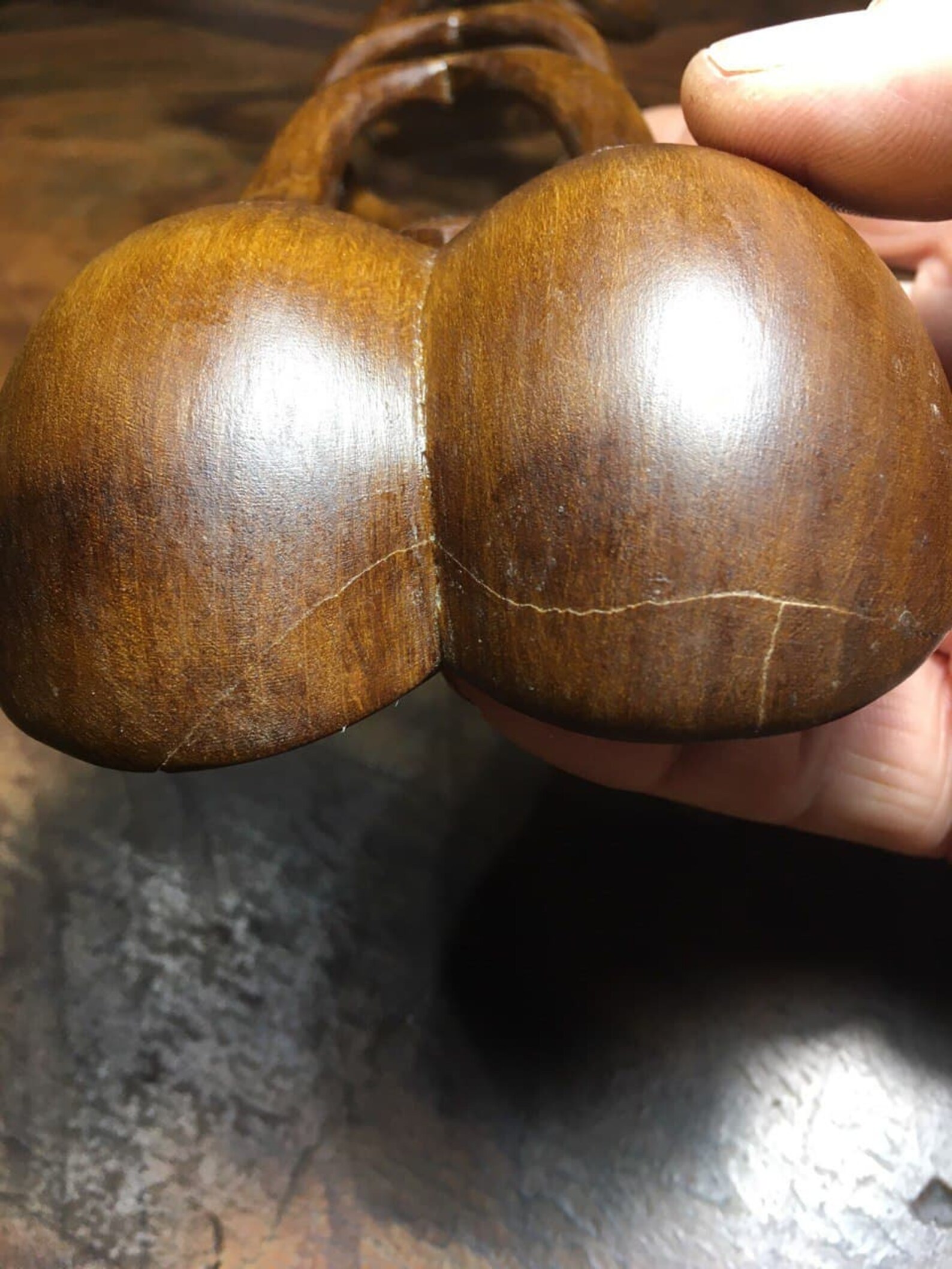 Vintage Love Spoon Carving From a Solid Block of Wood, Spoon, Wooden ...