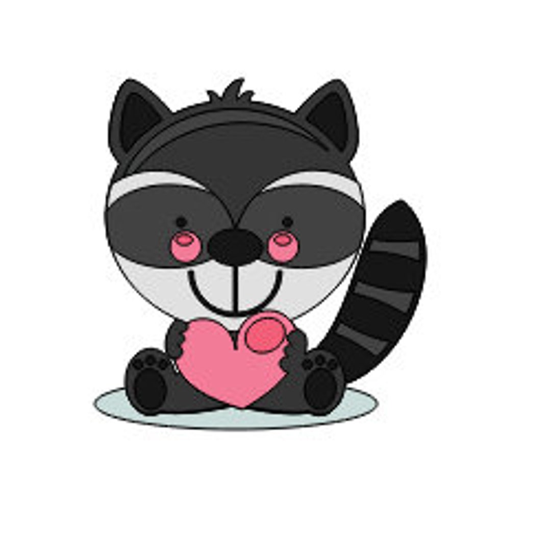 Raccoon Holding a Heart Cookie Cutter, Custom Cookie Cutters, PLA ...