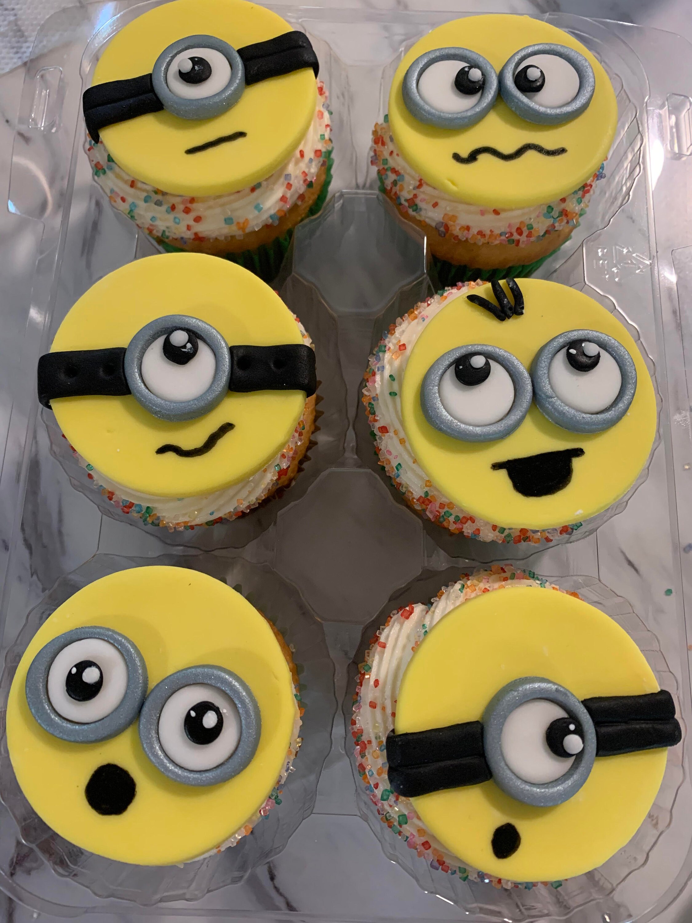 Yellow Character Cupcake Toppers, Cartoon Cupcake Toppers, Funny ...
