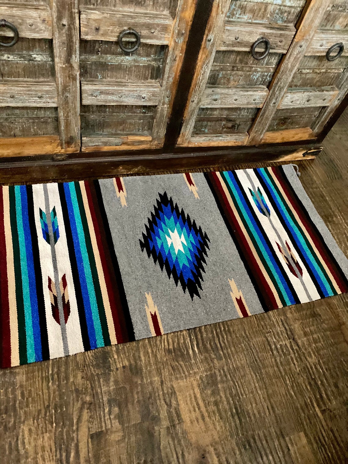 Grey Aztec Rug Tribal Rug Southwestern Throw Rug Kilim - Etsy