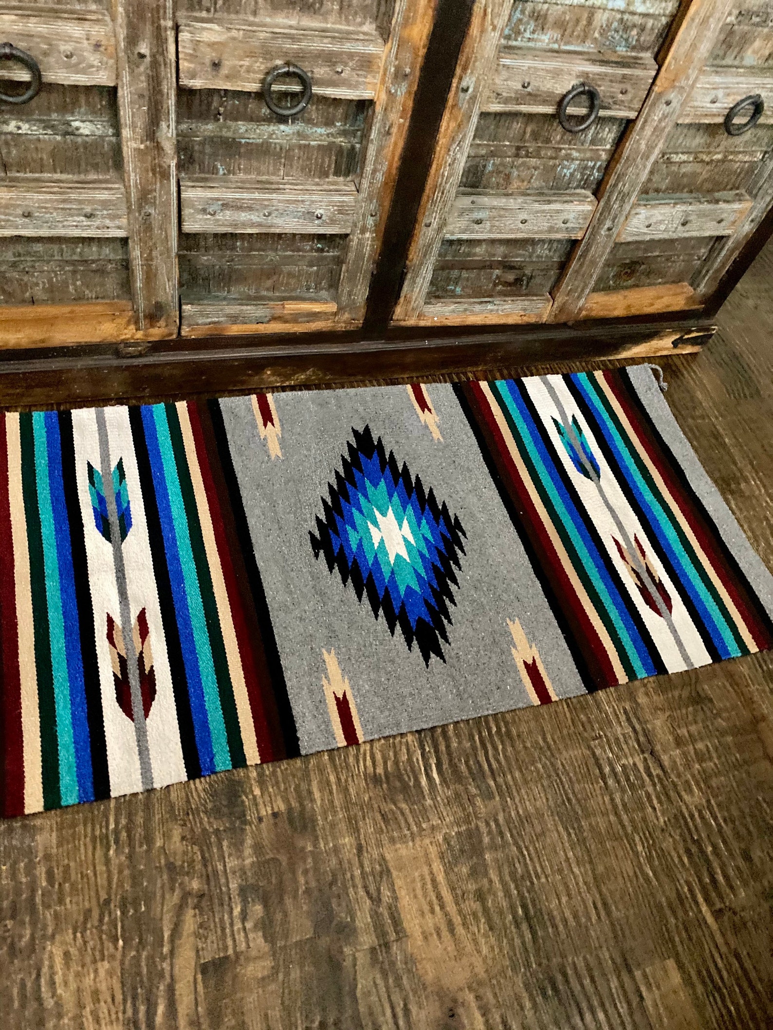 Grey Aztec Rug Tribal Rug Southwestern Throw Rug Kilim - Etsy