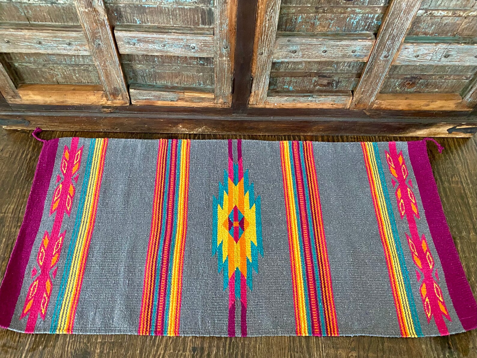 Gray and Pink Aztec Rug Tribal Rug Southwestern Rug Kilim | Etsy