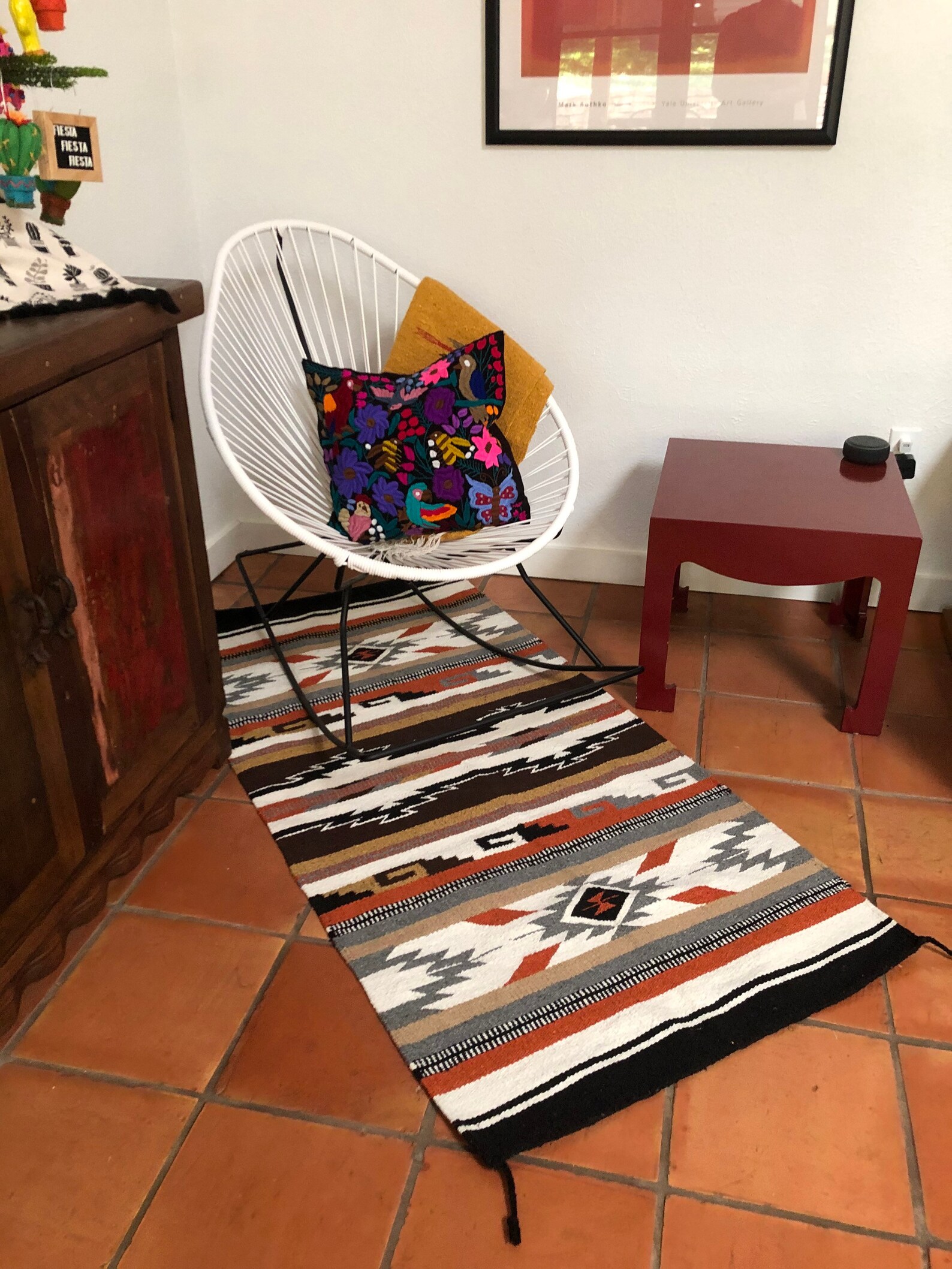 White and Tan Aztec Rug, Tribal Rug, Southwestern Throw Rug, Kilim ...