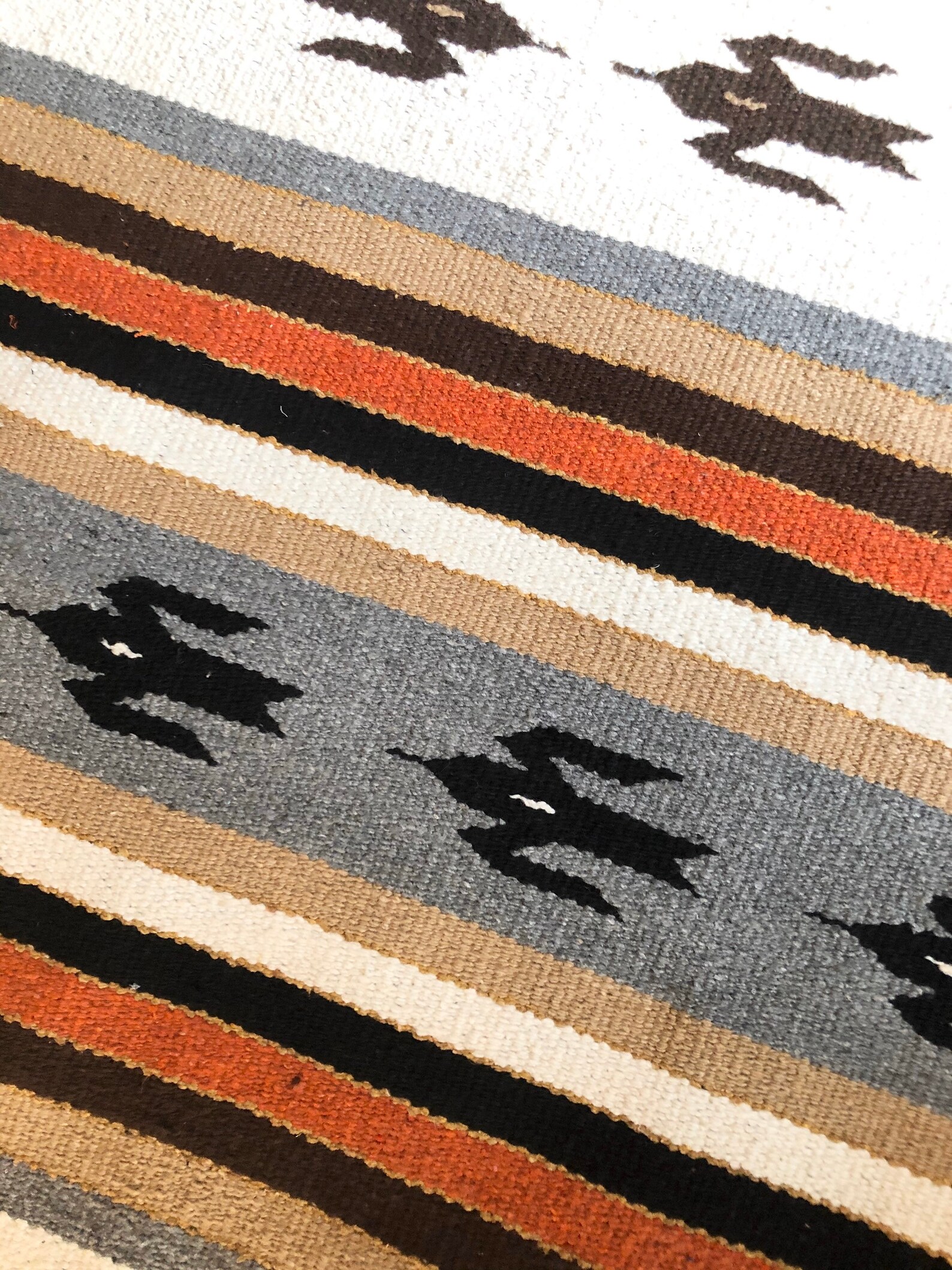 White Aztec Rug Tribal Rug Southwestern Rug Kilim Boho - Etsy