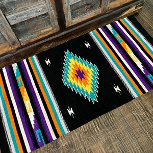 Black Multi Aztec Rug, Tribal Rug, Southwestern Throw Rug, Kilim, Boho ...